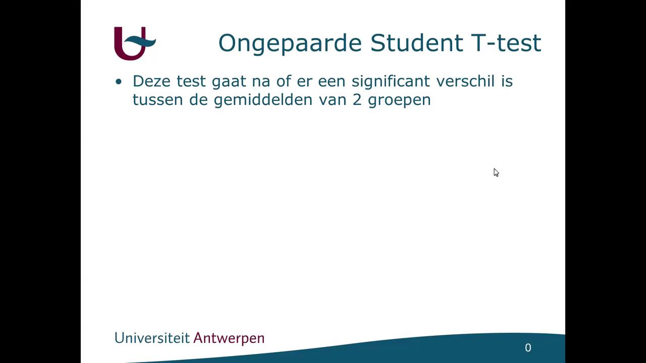 PR2 video 1 - Ongepaarde T-test v2