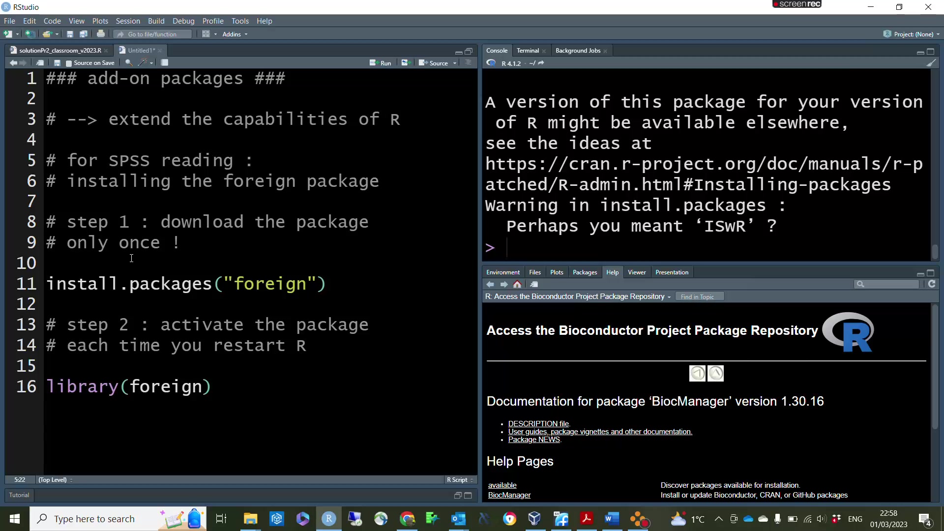 installing the foreign package