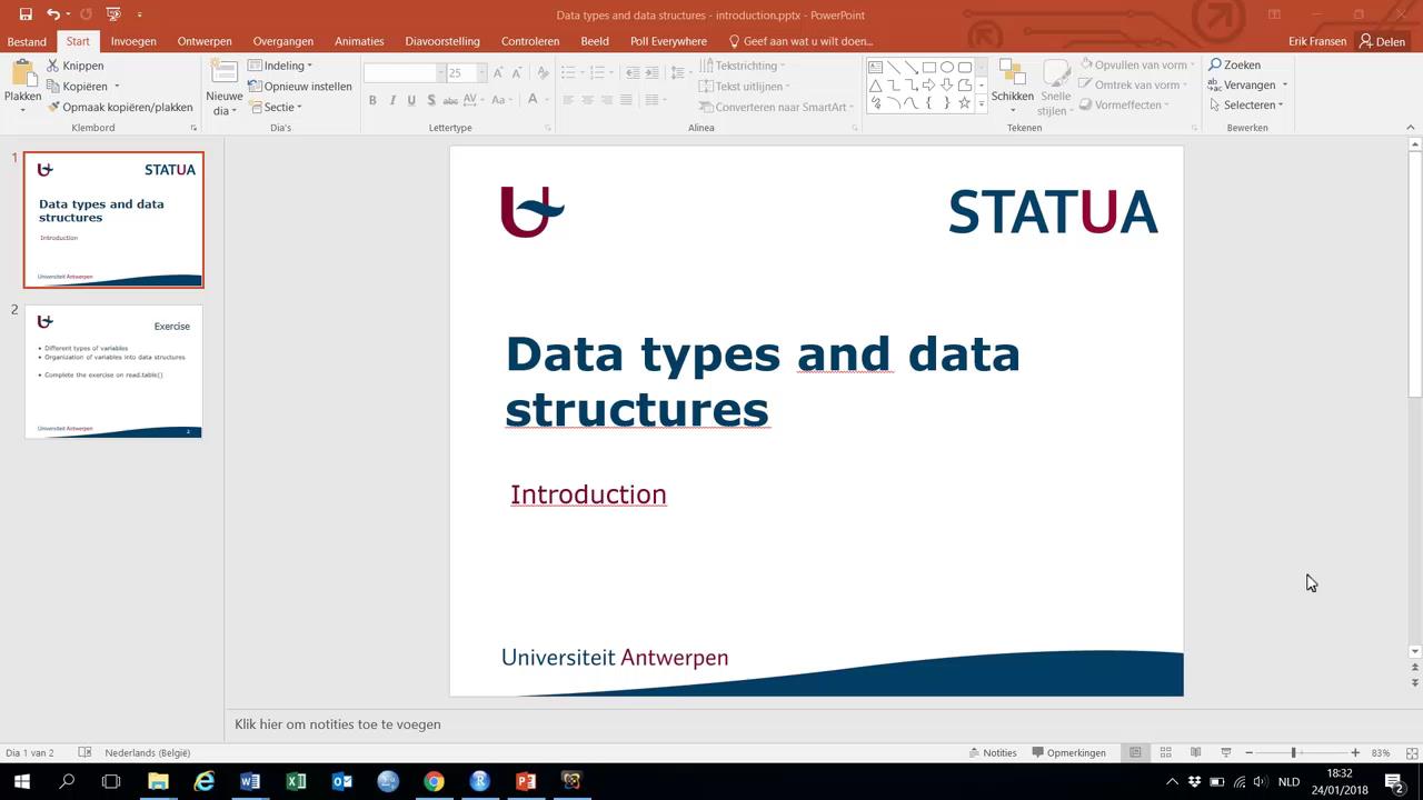 Data types and data structures - introduction